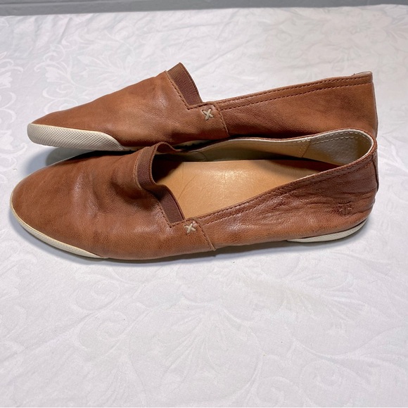 Frye | Shoes | Frye Melanie Leather Slip On Ballet Loafer Flats Cognac ...